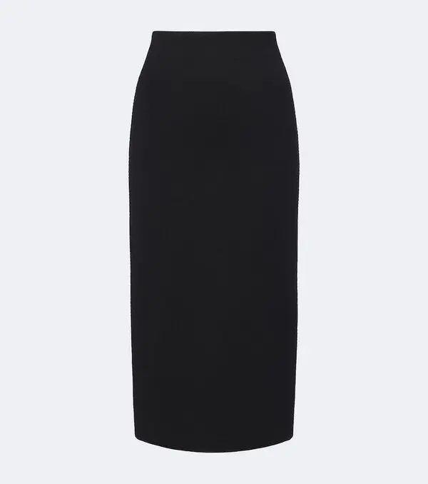 Max Mara Wool-blend Jersey Pencil Skirt - Black