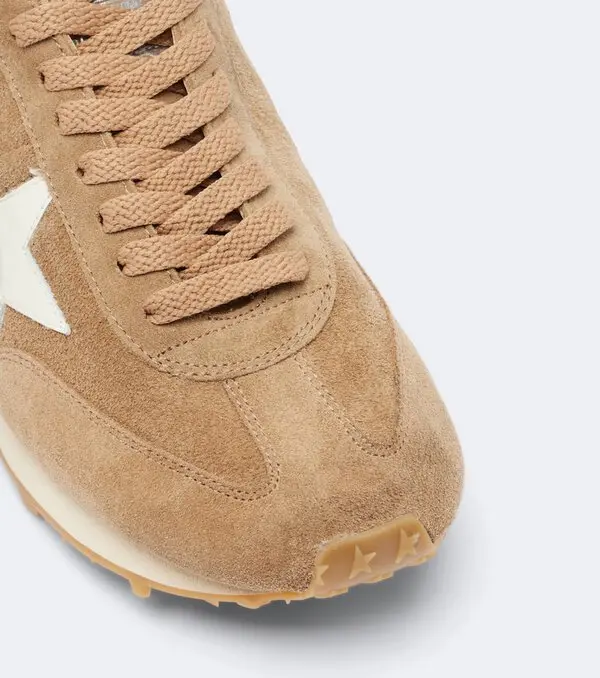 GOLDEN GOOSE Running Marathon Suede Sneakers - Beige