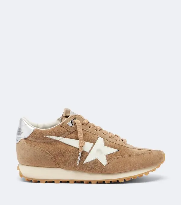 GOLDEN GOOSE Running Marathon Suede Sneakers - Beige