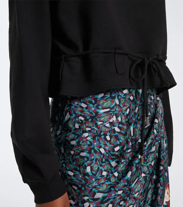 Dries Van Noten Cropped Cotton Jersey Sweatshirt