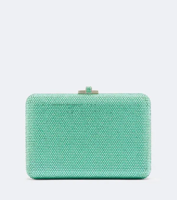 Judith Leiber Slim Slide Embellished Clutch - Green