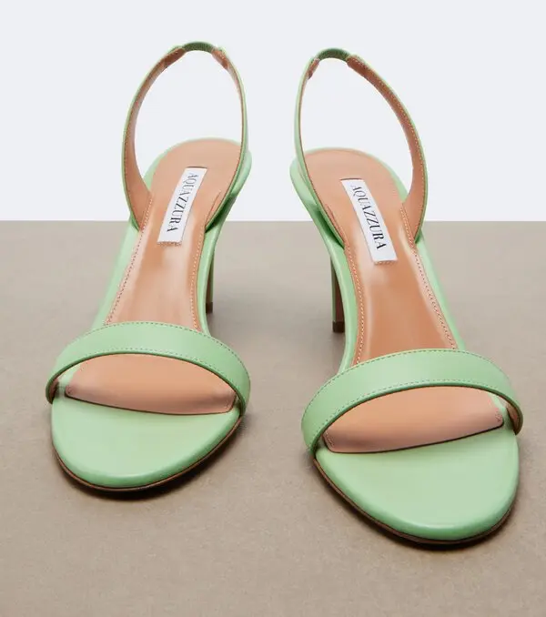 AQUAZZURA So Nude Leather Slingback Sandals