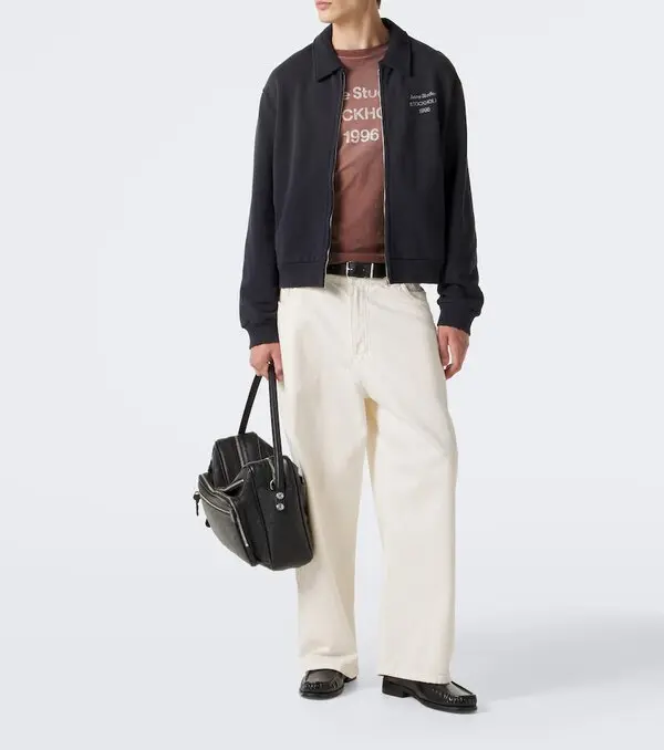 Acne Studios Logo Cotton-blend Zip-up Sweatshirt