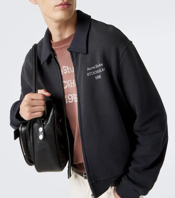 Acne Studios Logo Cotton-blend Zip-up Sweatshirt