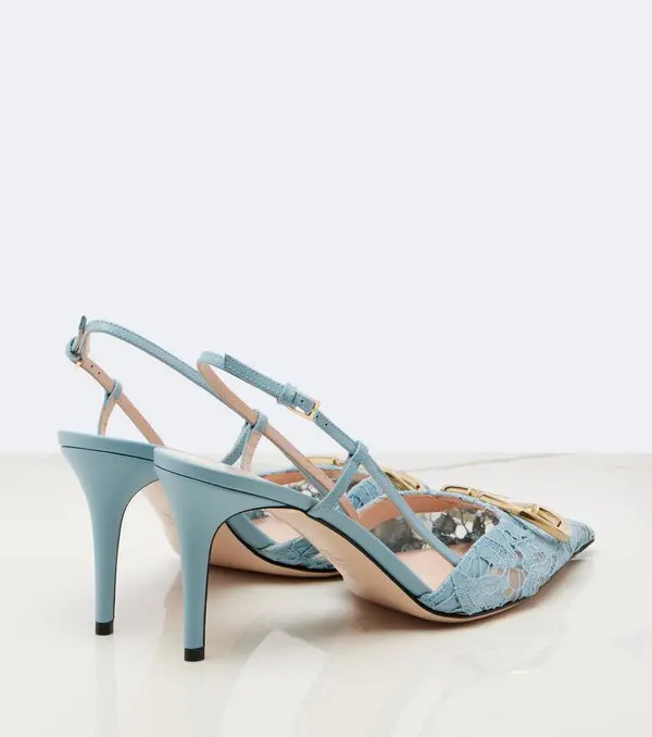 Valentino Garavani Vlogo Lace Slingback Pumps