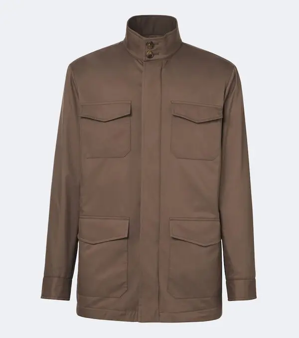 Canali Technical Field Jacket - Brown