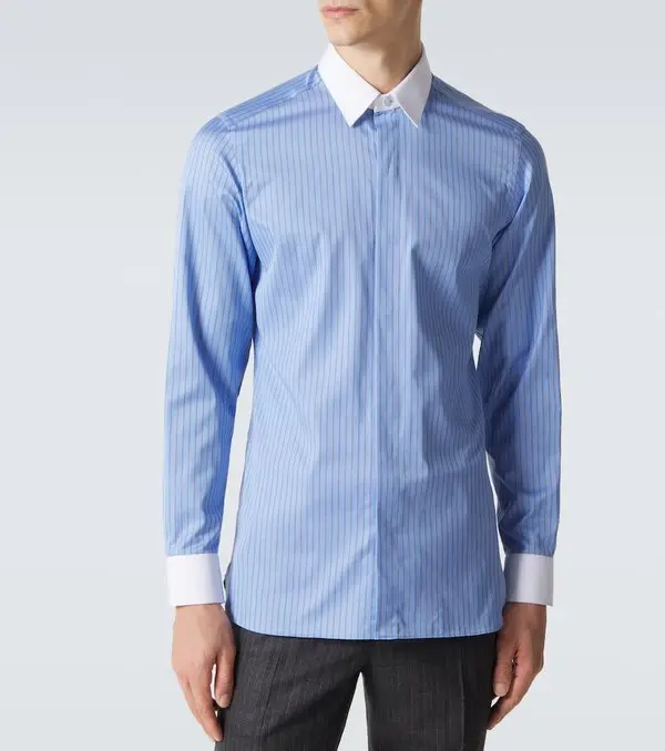 TOM FORD Striped Cotton Satin Shirt