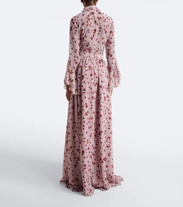MARKARIAN Morgaine Floral Chiffon Maxi Skirt