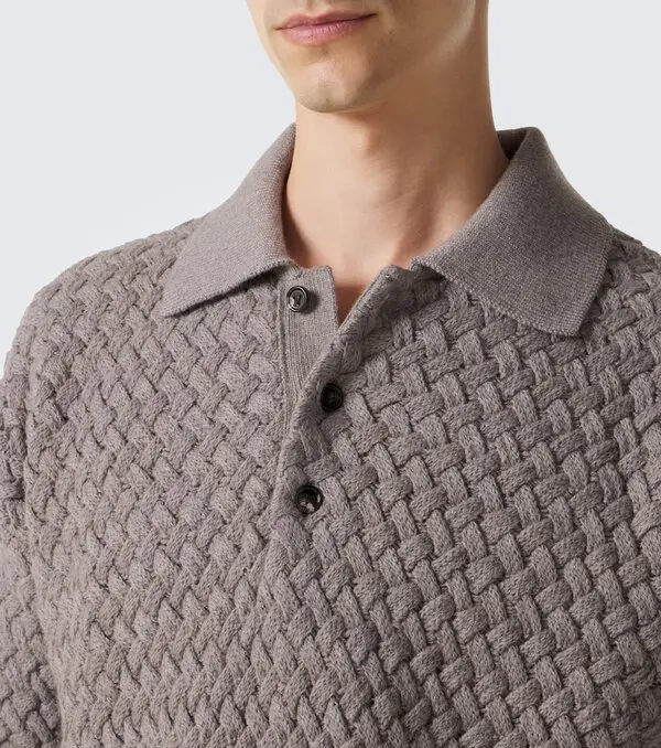 Bottega Veneta Intrecciato Wool Polo Sweater