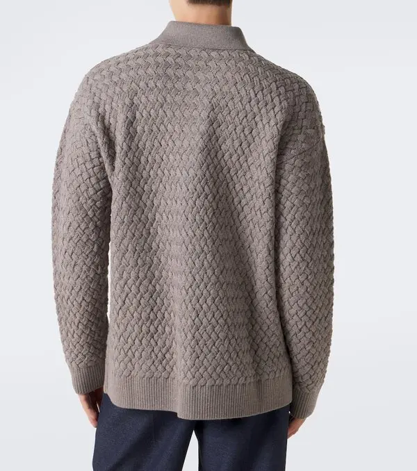 Bottega Veneta Intrecciato Wool Polo Sweater