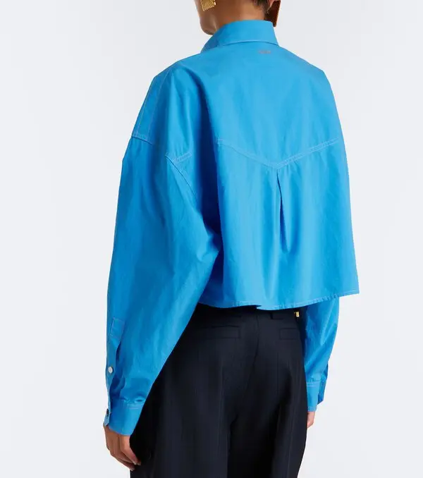 Versace Cropped Cotton Poplin Shirt