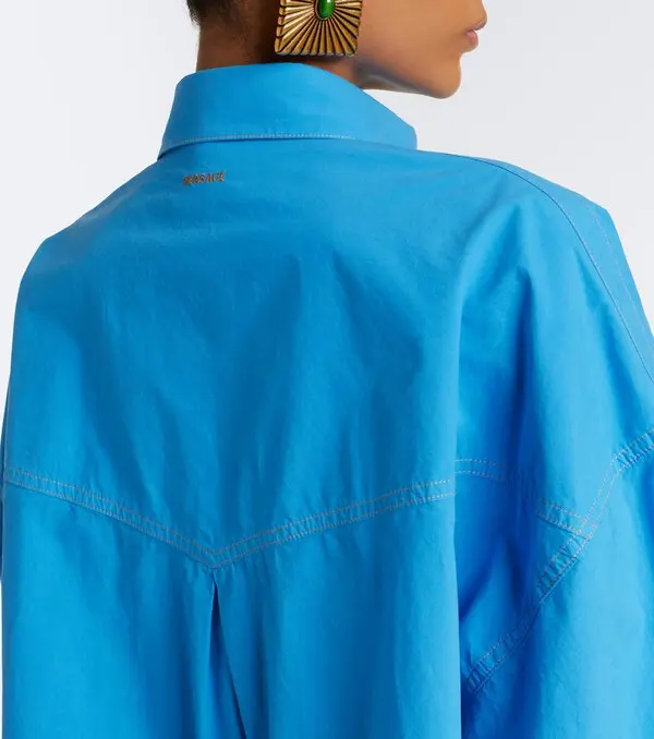 Versace Cropped Cotton Poplin Shirt