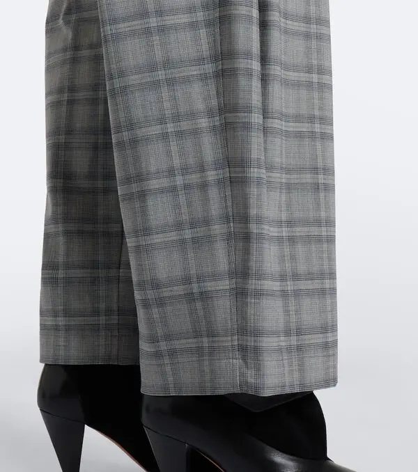Isabel Marant Étoile Mayera Checked Wool-blend Wide-leg Pants