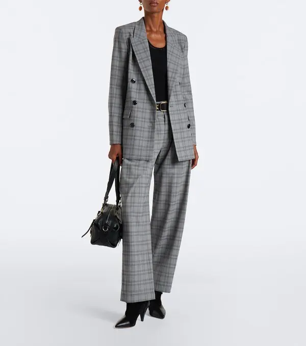 Isabel Marant Étoile Mayera Checked Wool-blend Wide-leg Pants