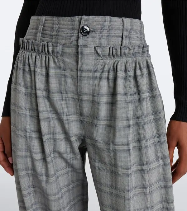 Isabel Marant Étoile Mayera Checked Wool-blend Wide-leg Pants