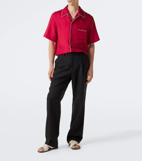 Dolce & Gabbana Silk Satin Bowling Shirt