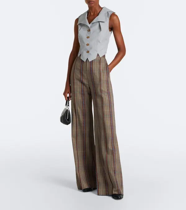 VIVIENNE WESTWOOD Checked Wide-leg Pants