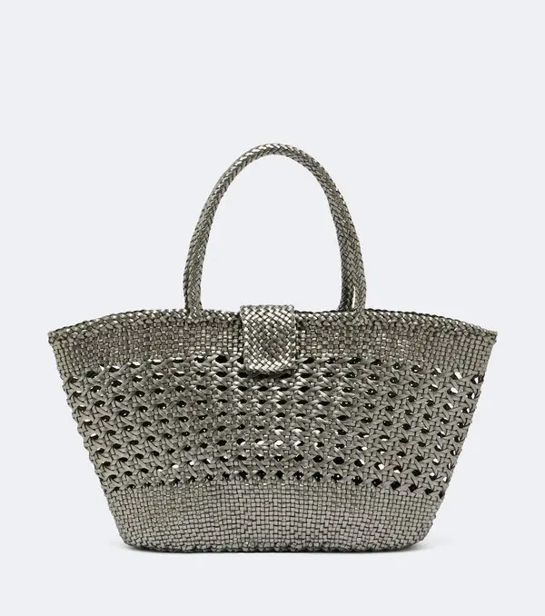 Rixo X Dragon Diffusion Lucine Leather Tote Bag - Silver