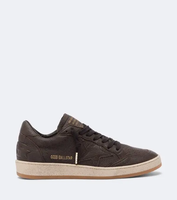 GOLDEN GOOSE Ball Star Leather Sneakers - Brown
