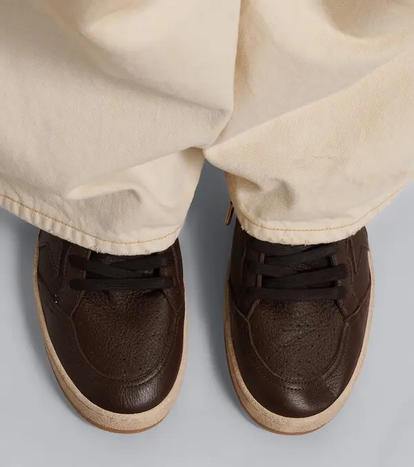 GOLDEN GOOSE Ball Star Leather Sneakers - Brown