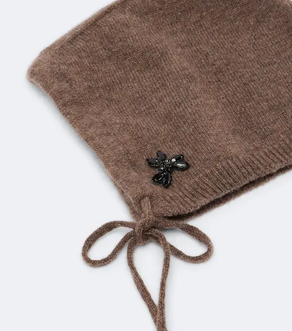 Simone Rocha Turbo Embellished Cashmere Hood