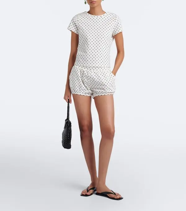 Posse Tommy Polka Dot Cotton-blend Jersey T-shirt