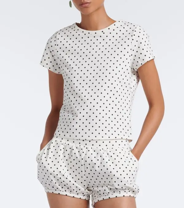 Posse Tommy Polka Dot Cotton-blend Jersey T-shirt
