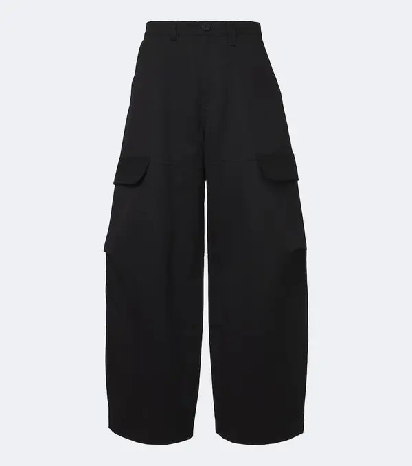 Simone Rocha Cotton Drill Cargo Pants - Black