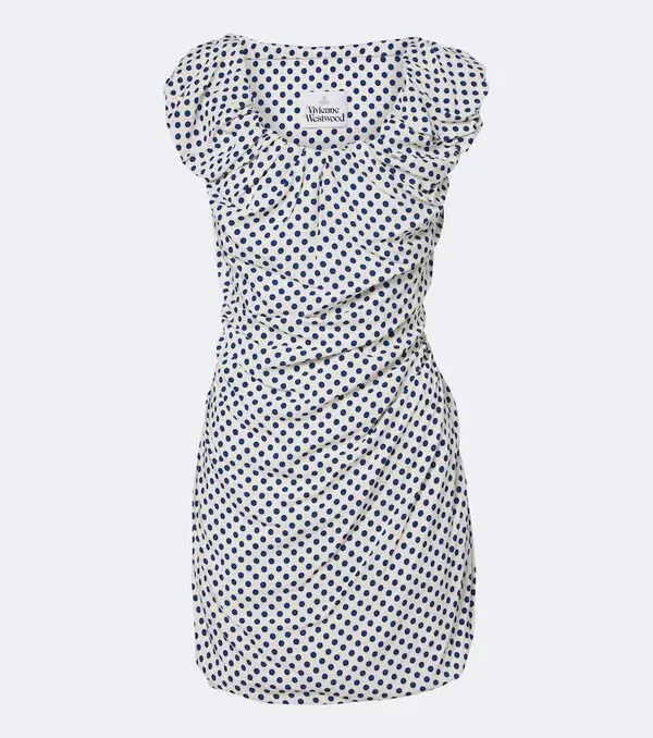 VIVIENNE WESTWOOD Ginnie Amber Draped Polka-dot Minidress - Blue