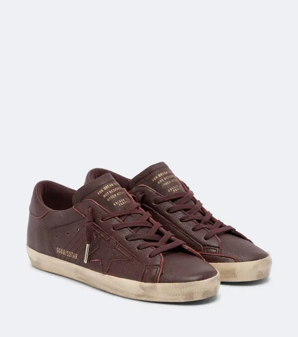 GOLDEN GOOSE Super-star Leather Sneakers - Burgundy
