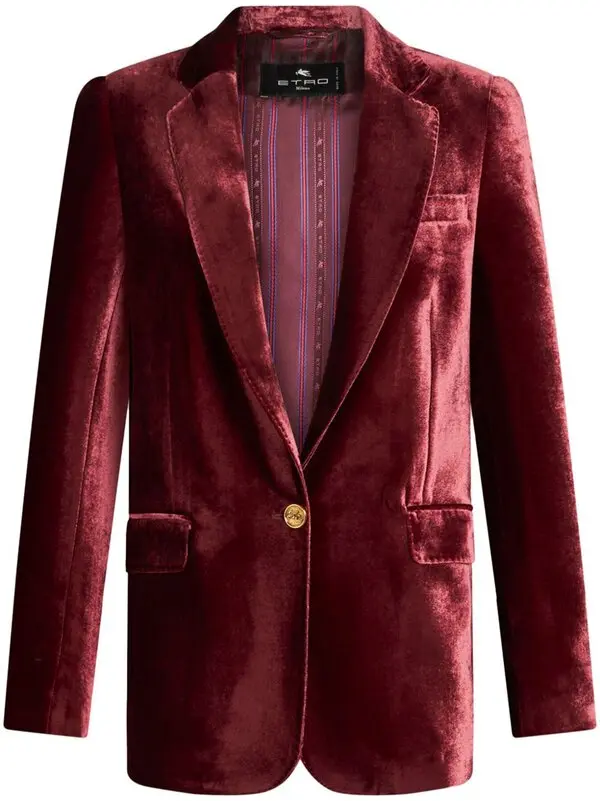 Etro Velvet Single-breasted Blazer Jacket