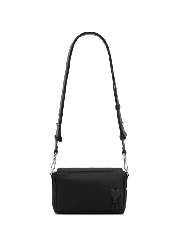 AMI Paris Marcel Nylon Shoulder Bag - Black