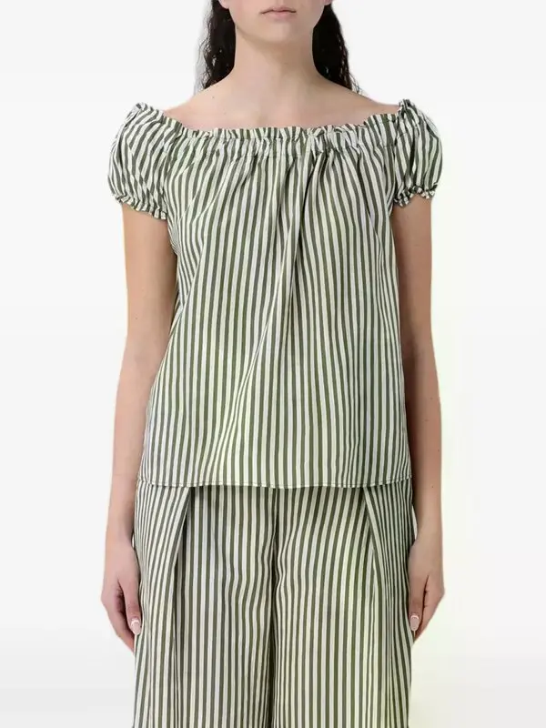 HANITA Striped Off-shoulder Top
