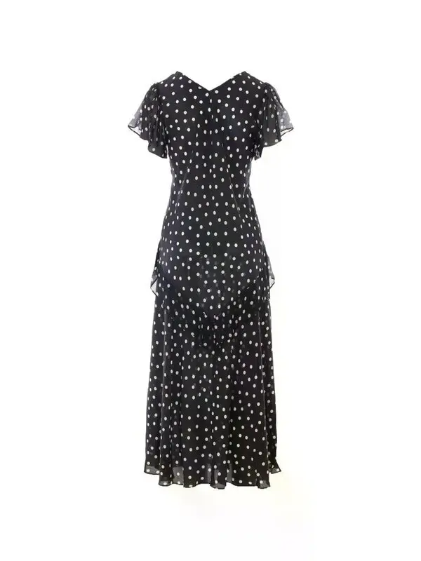 Rixo Evie Bohemia Polka Dot Silk Maxi Dress - Blue