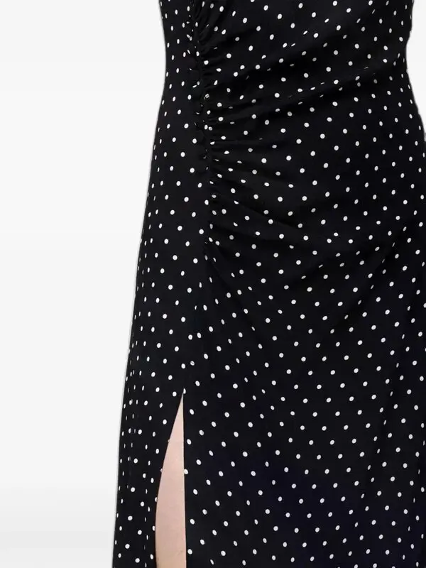 MAR DE MARGARITAS Polka-dot Ruched Maxi Dress - Black