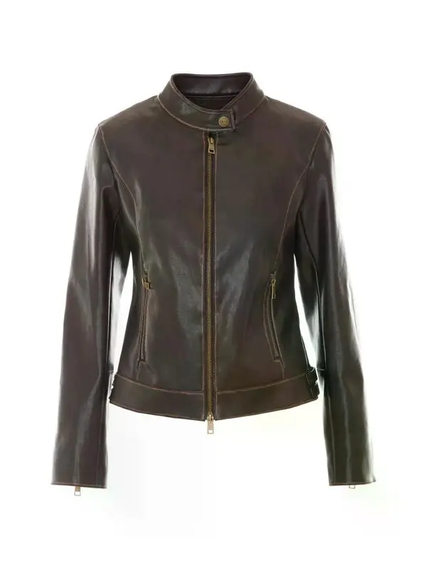 Liu Jo Buckle-detail Zip-fastening Jacket - Brown