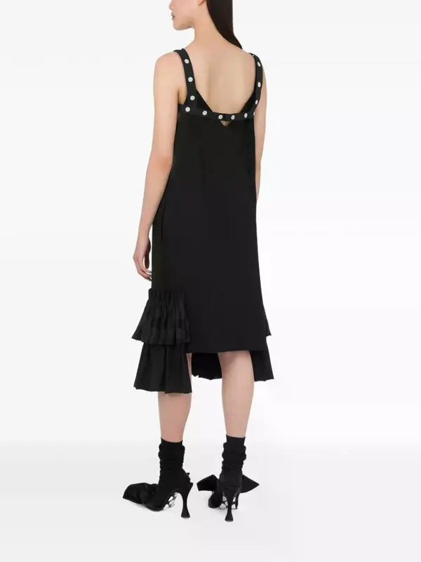 Moschino Polka-dot Ruffled Midi Dress