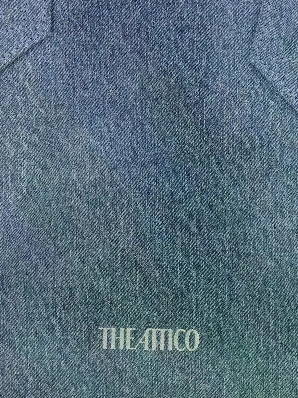 Attico Logo-print Denim-effect Tote Bag - Blue