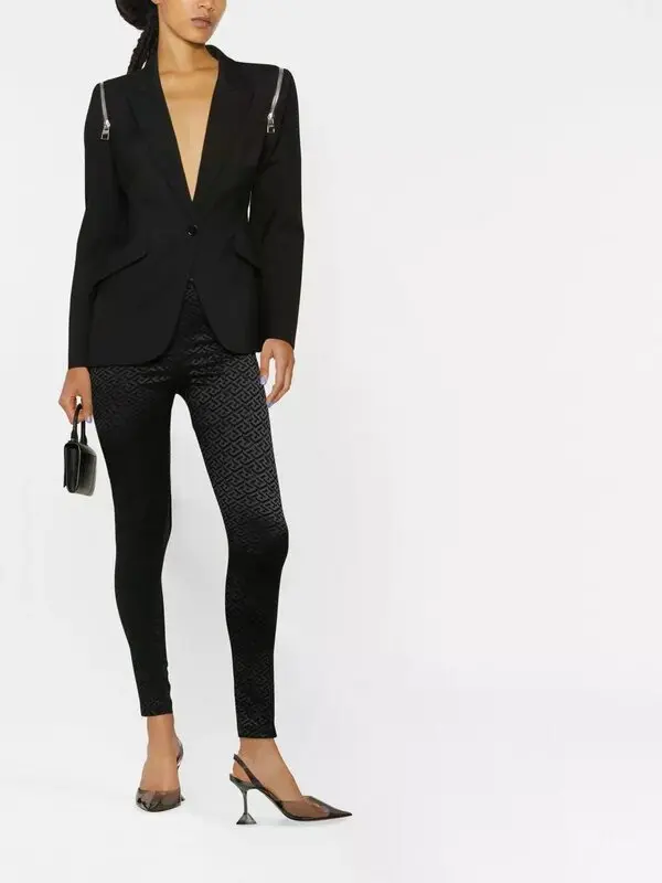 Versace La Greca Low-rise Leggings - Black