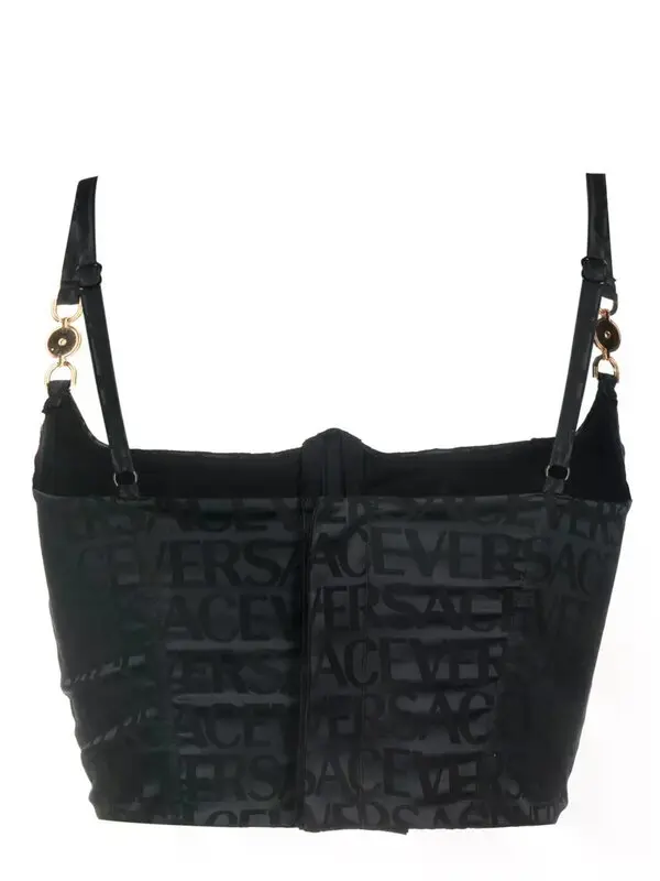 Versace Allover-print Corset-style Bra