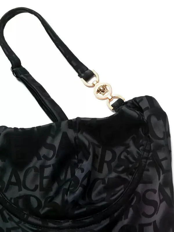 Versace Allover-print Corset-style Bra