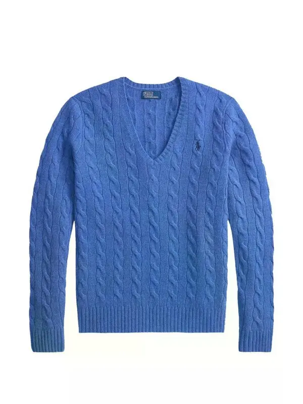 Polo Ralph Lauren Cable-knit V-neck Sweater - Blue