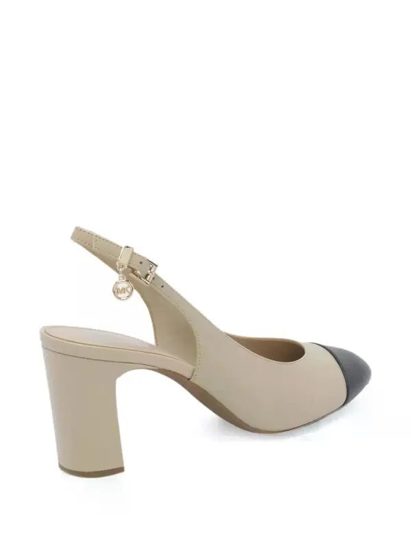 Michael Kors Piper Flex Cap-toe Slingback-strap Heeled Pumps - Neutrals