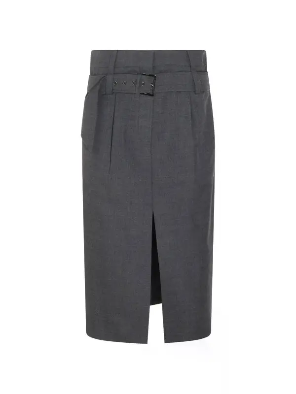 Brunello Cucinelli Belted Midi Skirt