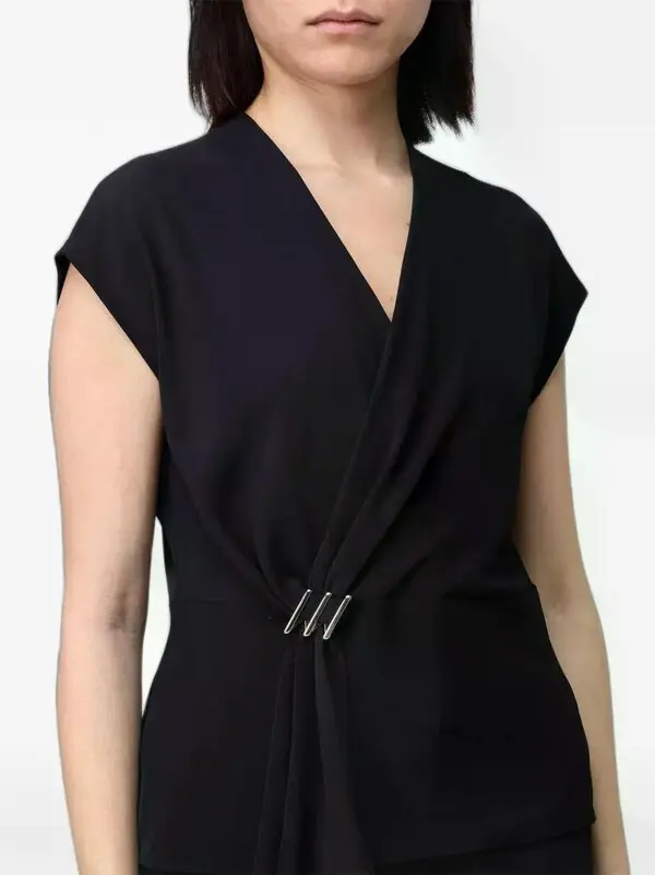 HANITA Draped V-neck Top