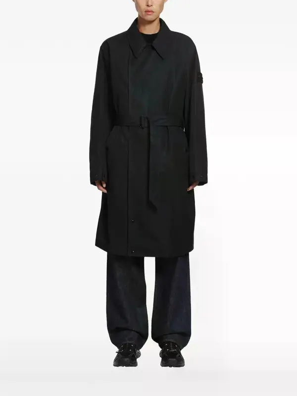 Stone Island Belted Trench Coat - Black