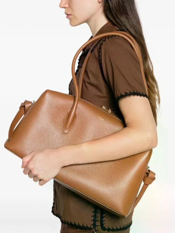 Yuzefi Brioche Duffle Grained-leather Shoulder Bag - Brown