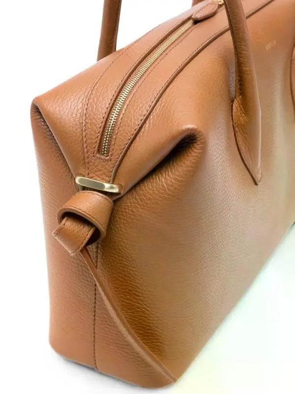 Yuzefi Brioche Duffle Grained-leather Shoulder Bag - Brown