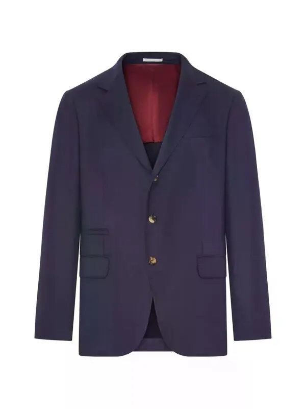 Brunello Cucinelli Single-breasted Wool Blazer - Blue