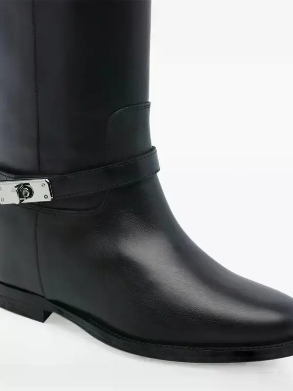 VIA ROMA 15 Padlock Leather Boots